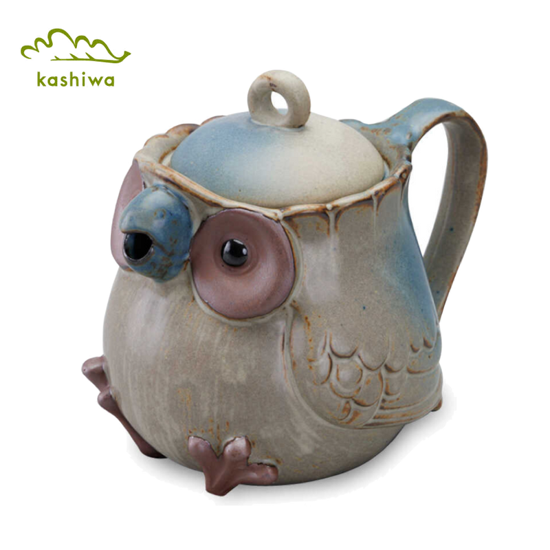 Kashiwa Craft Blue Owl Teapot - HANDMADE IN JAPAN